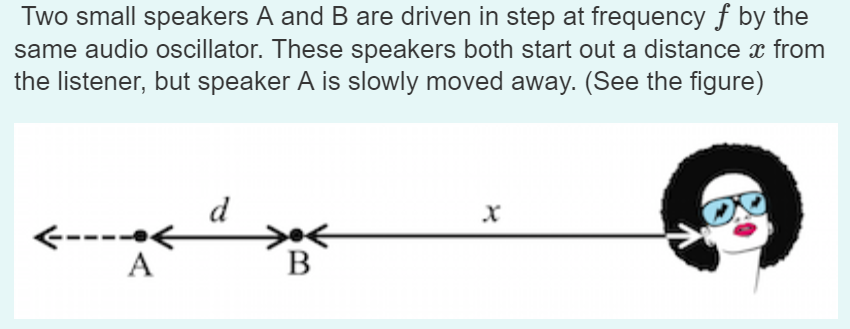 Solved a. At what distance d will the sound from the | Chegg.com