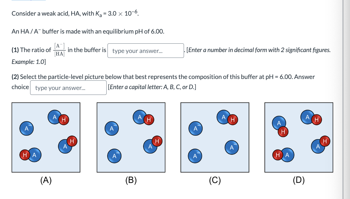 Solved Consider a weak acid, HA, ﻿with Ka=3.0×10-6.An HA / | Chegg.com