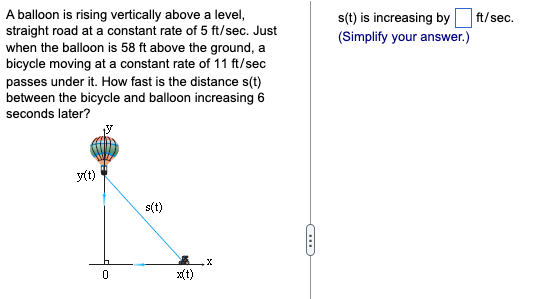 Solved A balloon is rising vertically above a level, | Chegg.com
