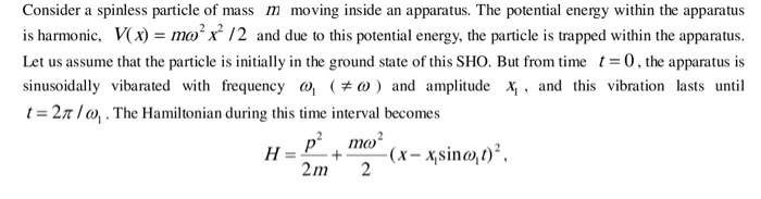 Solved Consider a spinless particle of mass m moving inside | Chegg.com