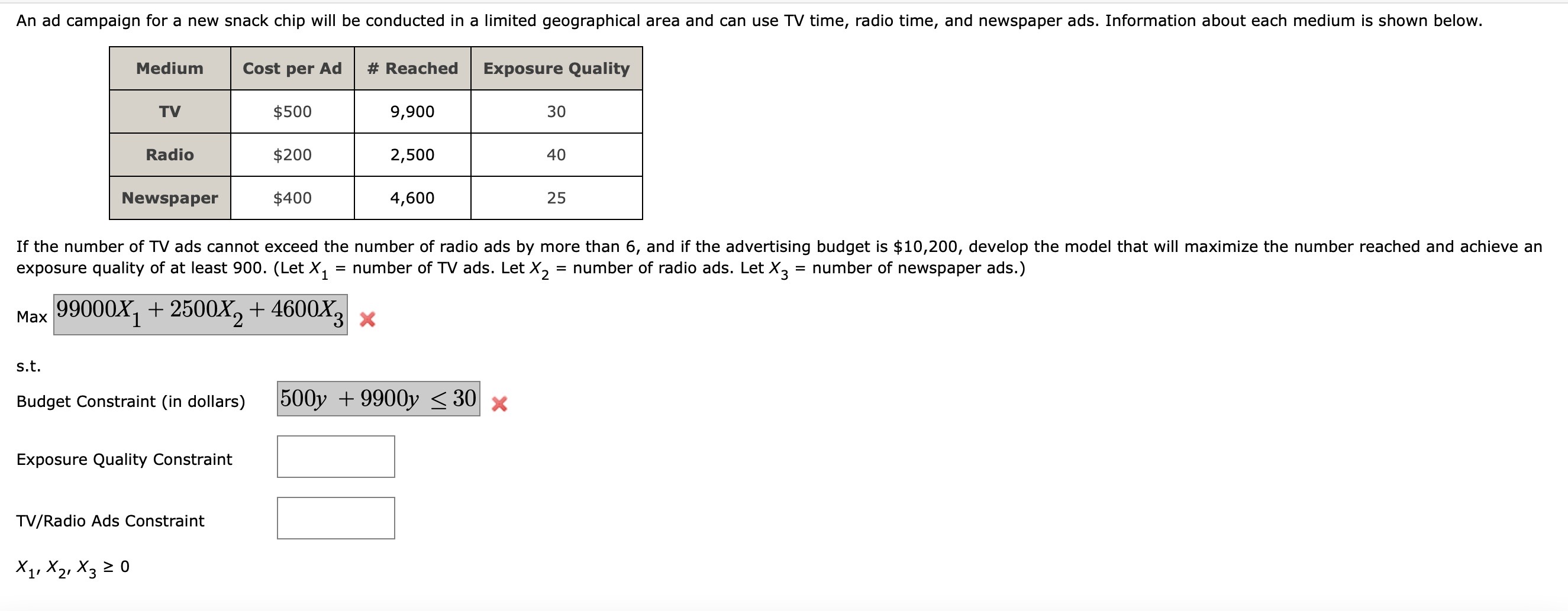 Solved exposure quality of at least 900 . (Let X1= number of | Chegg.com