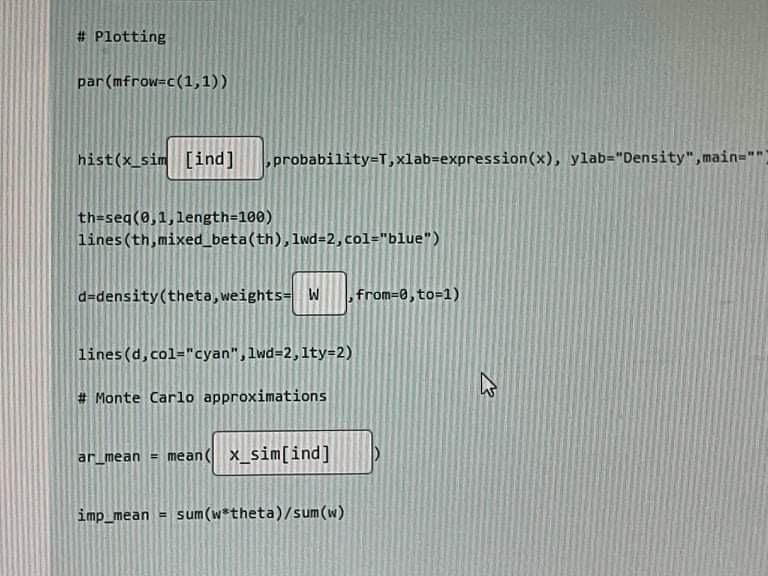 # Plotting par(mfrow=c(1,1)) hist(x_sim [ind] | Chegg.com