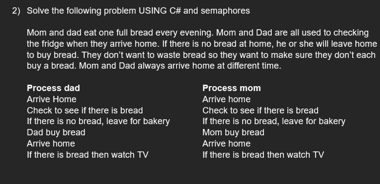 2) Solve the following problem USING C# and | Chegg.com