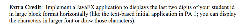 Solved Extra Credit: Implement a JavaFX application to | Chegg.com