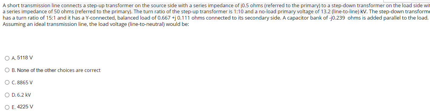 Solved A short transmission line connects a step-up | Chegg.com
