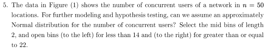 Solved 5. The data in Figure (1) shows the number of | Chegg.com