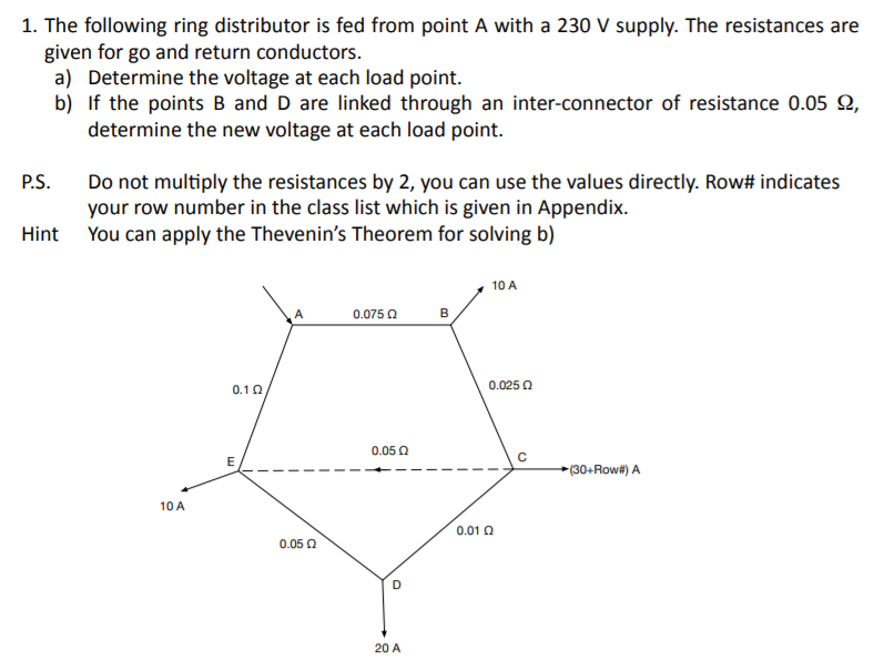 Solved 1. The following ring distributor is fed from point A | Chegg.com