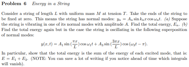 Solved Consider a string of length L with uniform mass M at | Chegg.com