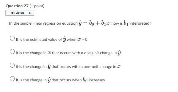 Solved What does the "line of best fit" in simple linear | Chegg.com
