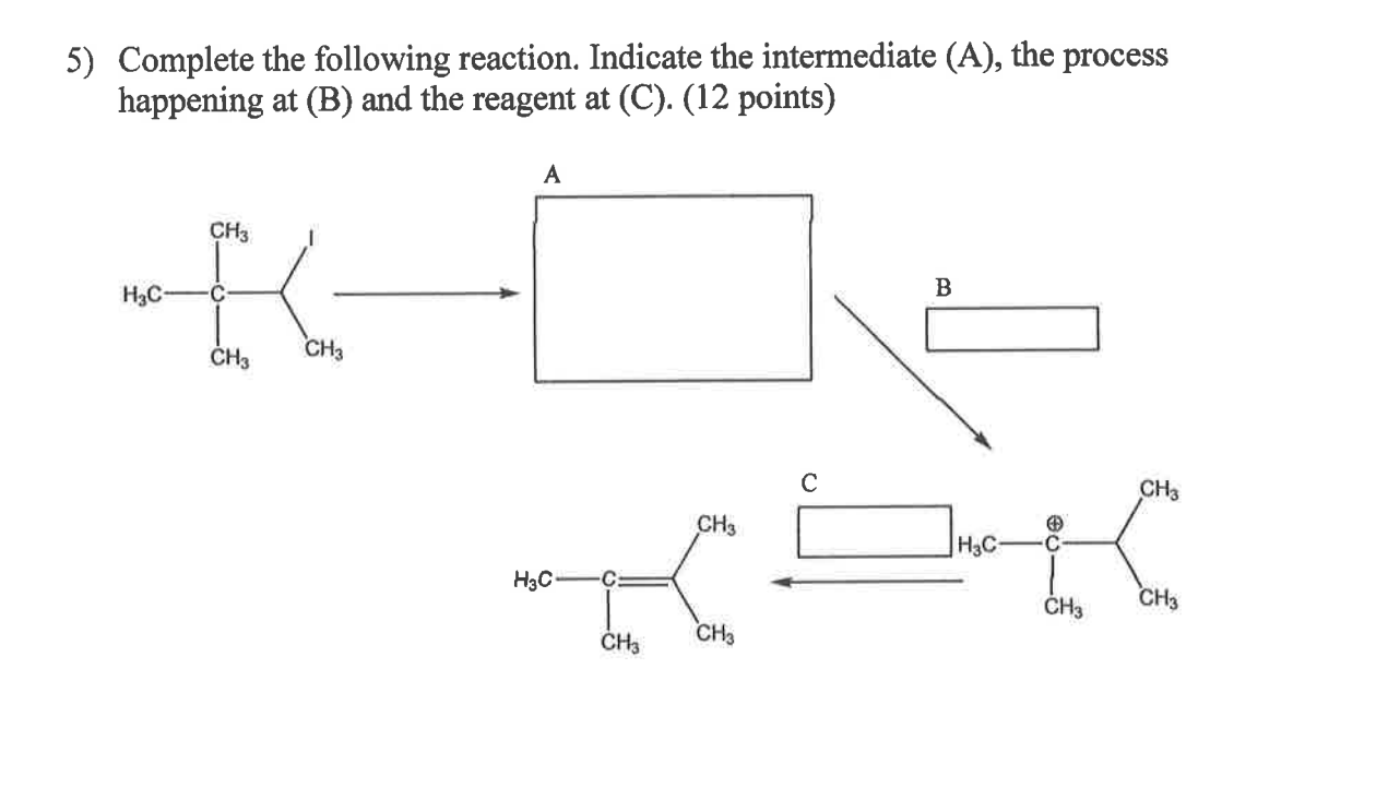 Solved 5) Complete the following reaction. Indicate the | Chegg.com