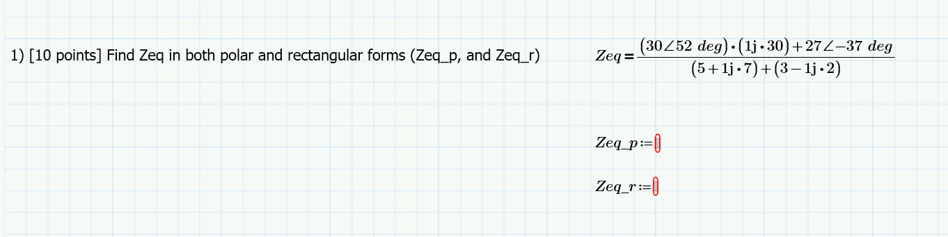 Solved 1) (10 points] Find Zeq in both polar and rectangular | Chegg.com