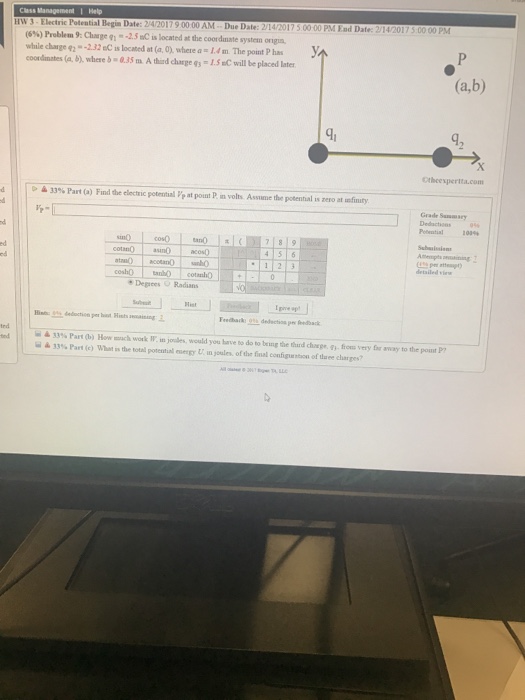 Solved Class Management HW 3- Electric Potential Begin Date: | Chegg.com Solved Class Management HW 3- Electric Potential Begin Date: | Chegg.com