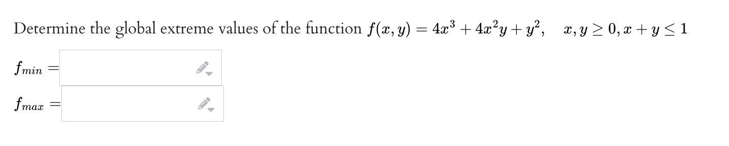 Solved Determine the global extreme values of the function | Chegg.com