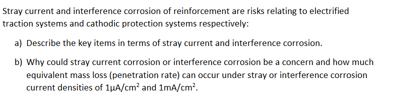 Solved Stray current and interference corrosion of | Chegg.com