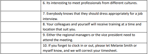 English Grammar - Common errors For each sentence, | Chegg.com