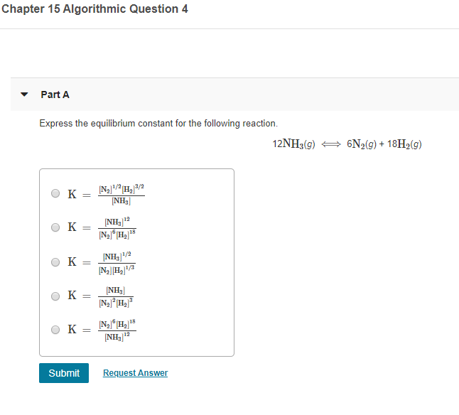 Solved Chapter 15 Algorithmic Question 4 Part A Express the | Chegg.com