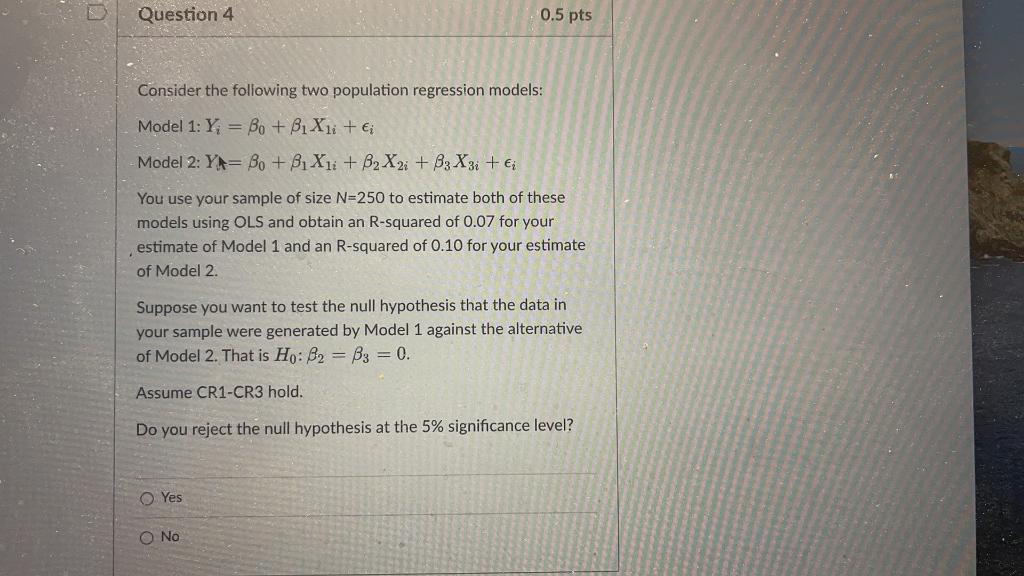 Solved Consider the following two population regression | Chegg.com