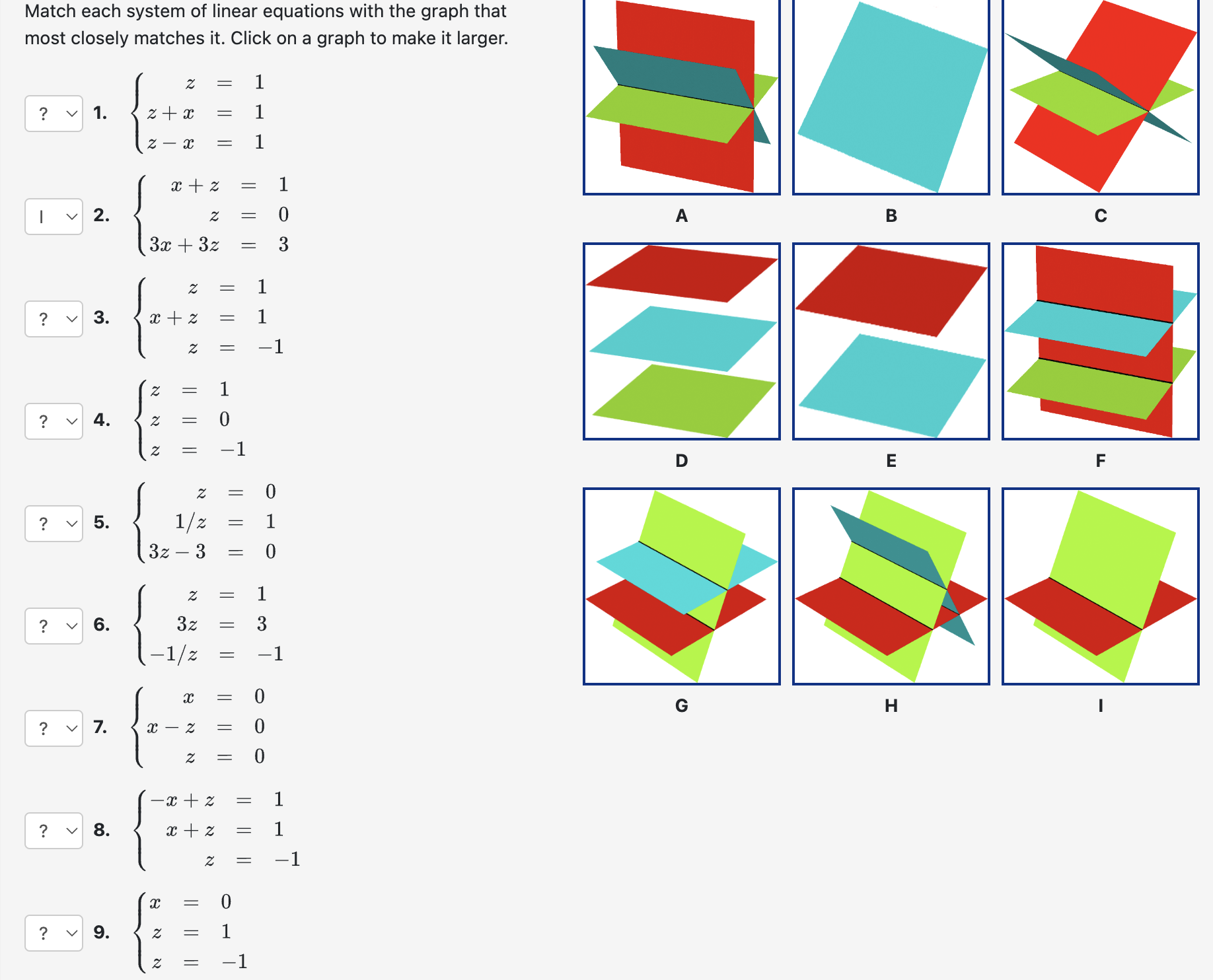 Solved Match each system of linear equations with the graph | Chegg.com