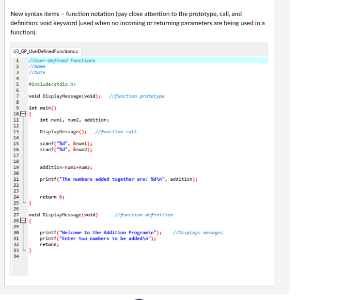 Solved Displayllessage Output "Welcome to the Addition | Chegg.com
