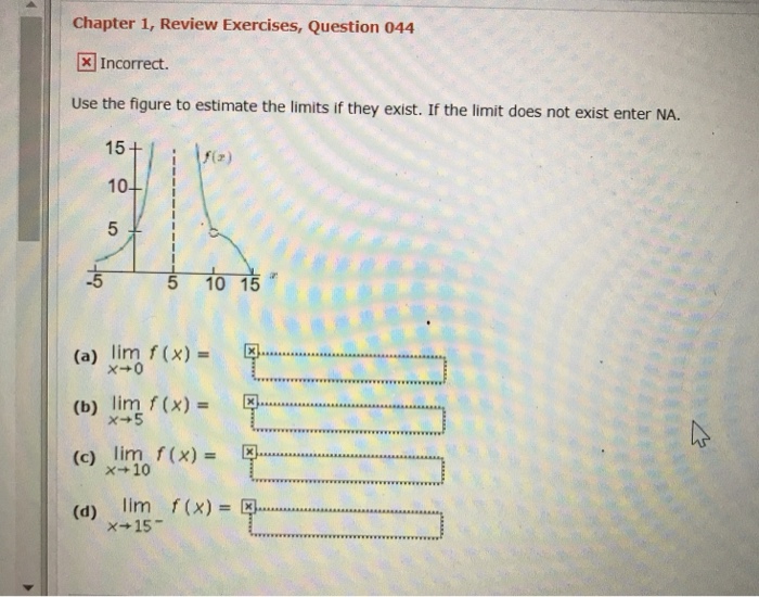 Solved Chapter 1, Review Exercises, Question 044 Incorrect | Chegg.com