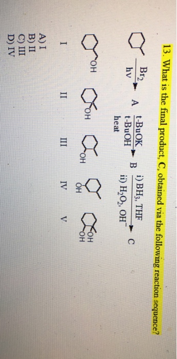 Solved 11. Which of the following would be the major product | Chegg.com