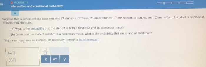 Solved O PROBABLITY Intersection and conditional probability | Chegg.com