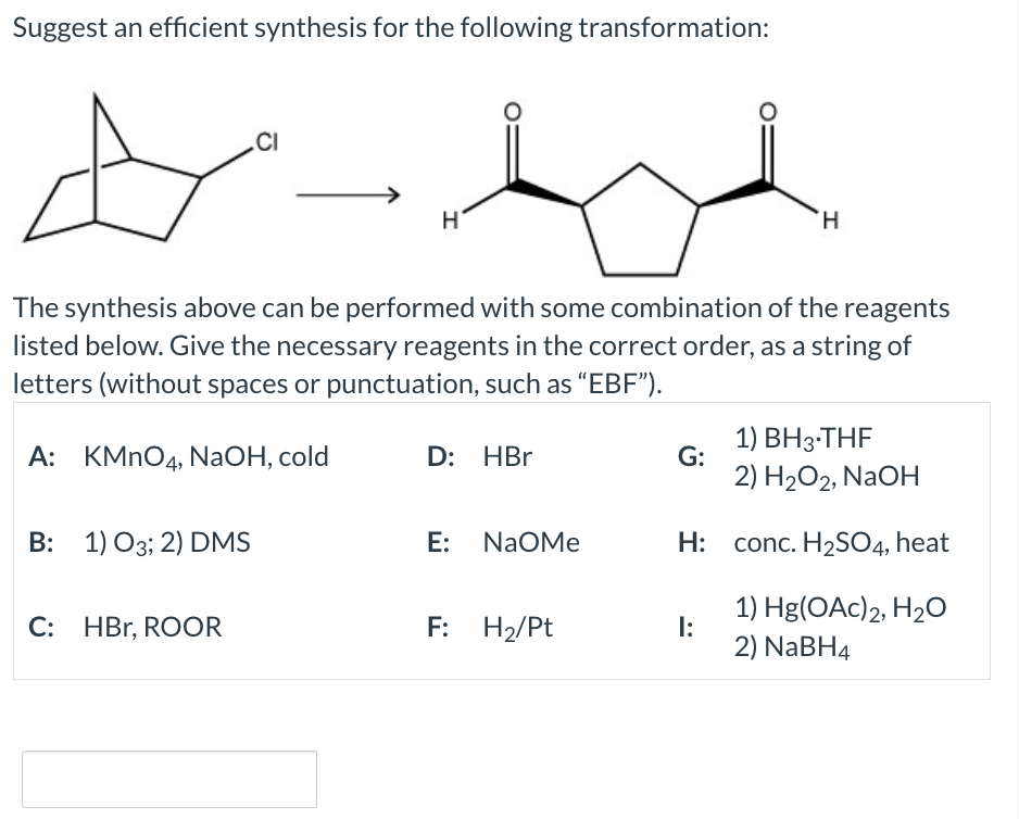 Solved Suggest an efficient synthesis for the following | Chegg.com