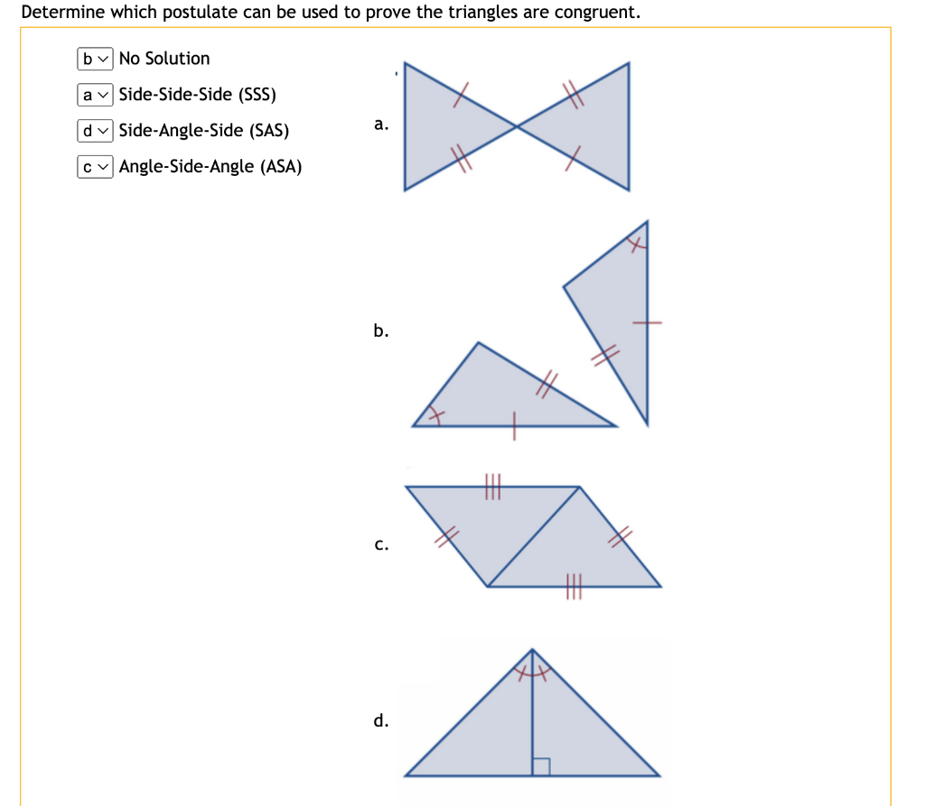 Solved No Solution Side-Side-Side (SSS) Side-Angle-Side | Chegg.com