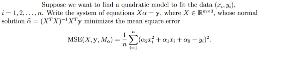 Solved Repeat problem 2 for a polynomial model of degree | Chegg.com