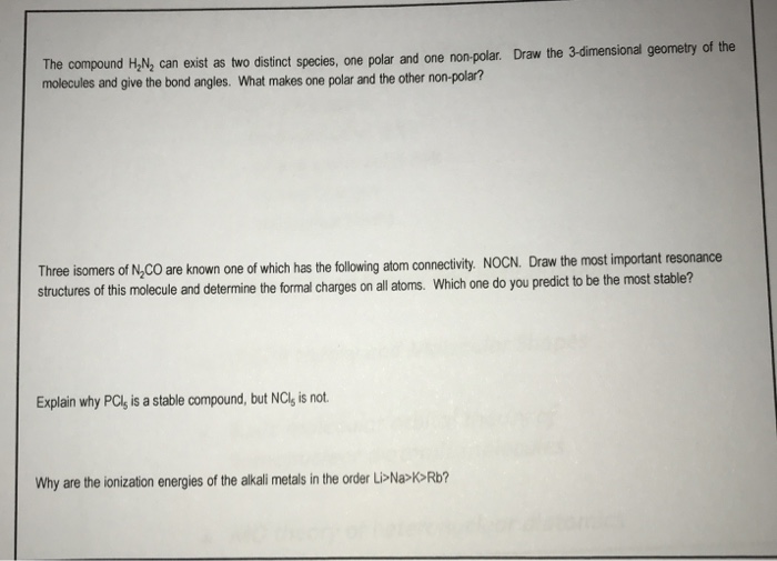 Solved The compound HN2 can exist as two distinct species, | Chegg.com
