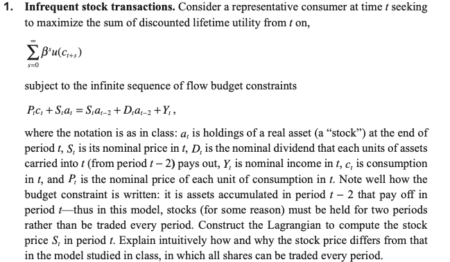 Solved Infrequent stock transactions. Consider a | Chegg.com