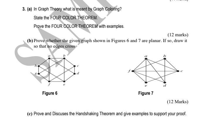 Solved 3. (a) In Graph Theory what is meant by Graph | Chegg.com