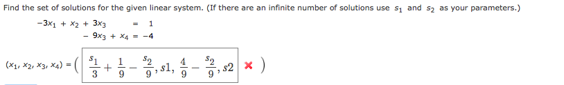Solved Find the set of solutions for the given linear | Chegg.com