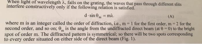 Solved Measurement of Wavelength: (1) What happens to the | Chegg.com