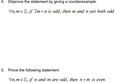 Solved 4. Disprove the statement by giving a counterexample. | Chegg.com