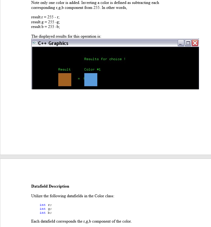 Solved Note only one color is added. Inverting a color is | Chegg.com