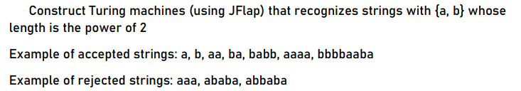 Solved Construct Turing machines (using JFlap) that | Chegg.com