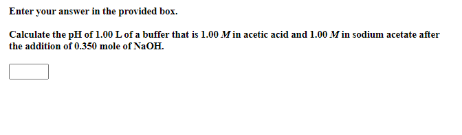 Solved Enter your answer in the provided box. Calculate the | Chegg.com