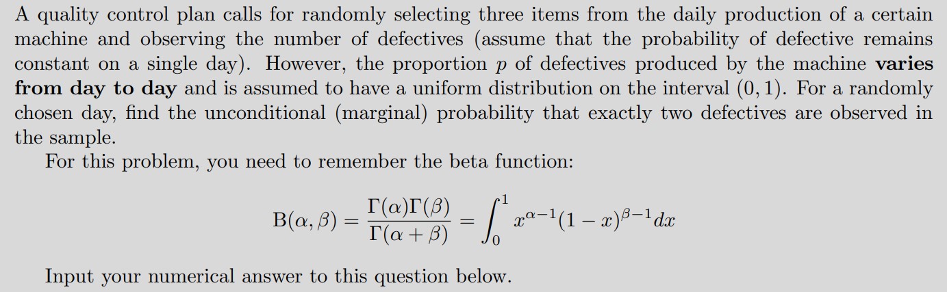 Solved A quality control plan calls for randomly selecting | Chegg.com