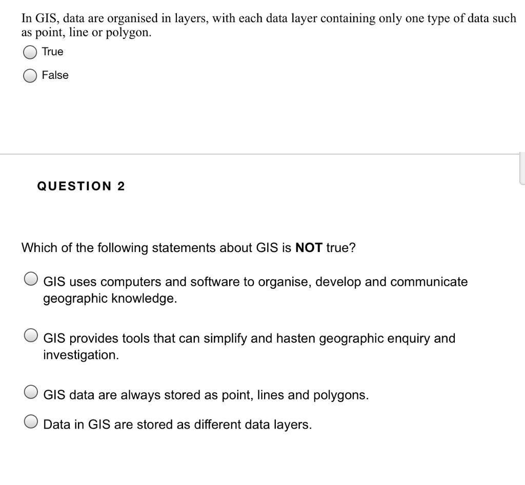 Solved In GIS, data are organised in layers, with each data | Chegg.com