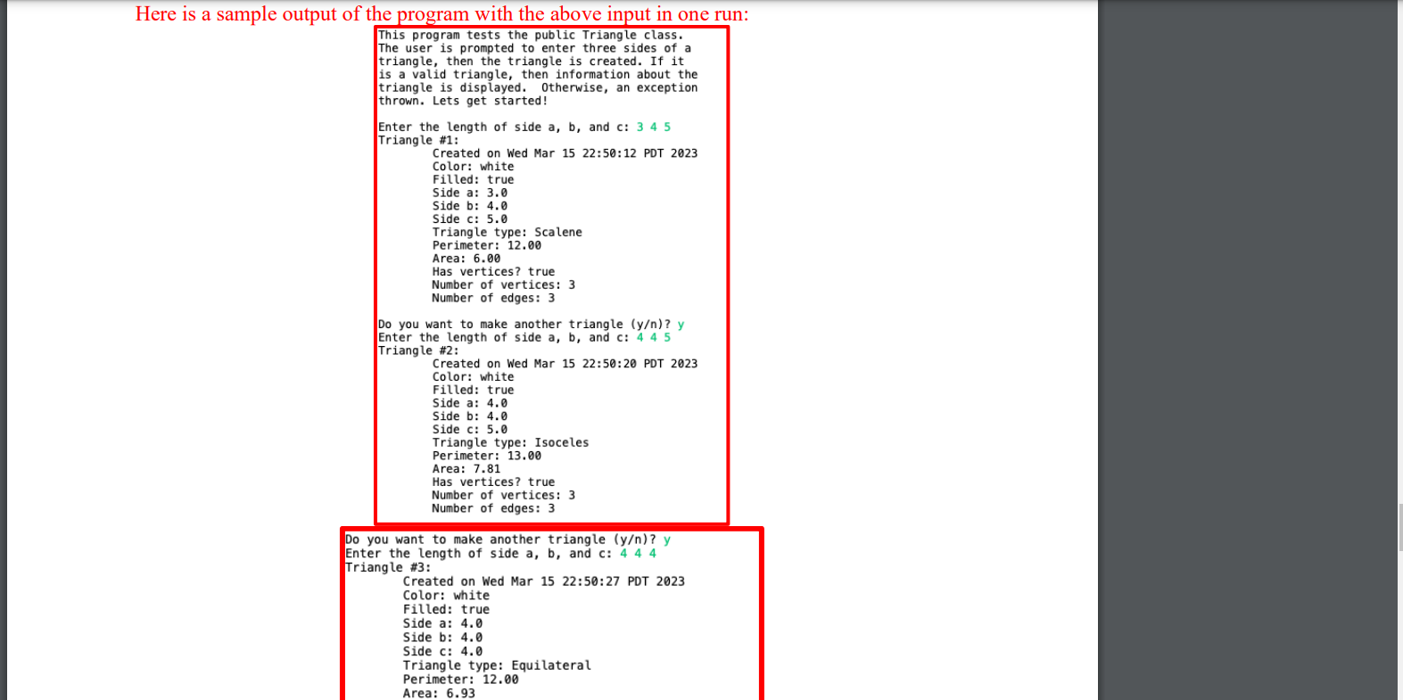 Solved A3.1: Triangle 1. You will modify the Triangle | Chegg.com