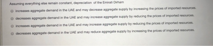 Solved Assuming everything else remain constant, | Chegg.com