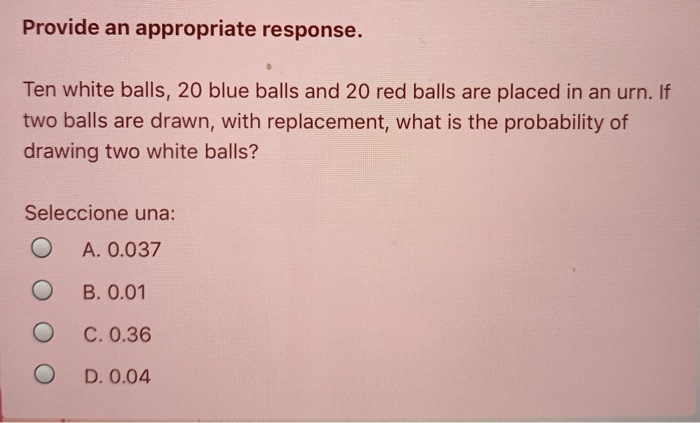 Solved Provide An Appropriate Response Ten White Balls 20