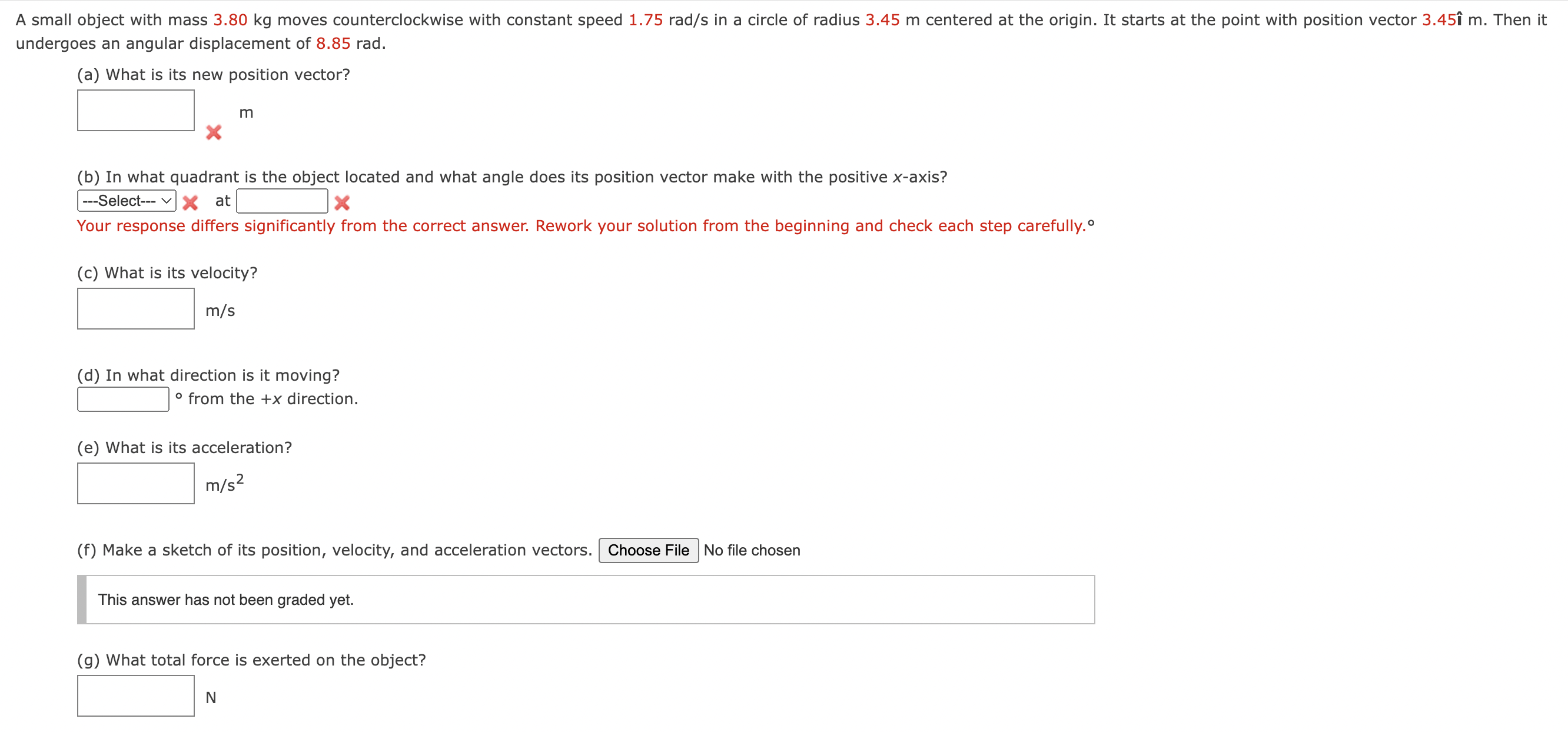 Solved undergoes an angular displacement of 8.85rad. (a) | Chegg.com