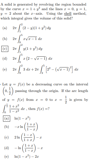 Solved A solid is generated by revolving the region bounded | Chegg.com