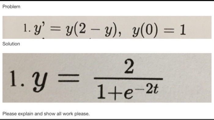 Solved Solve Bernoulli Differential Equation Initial Value 2373