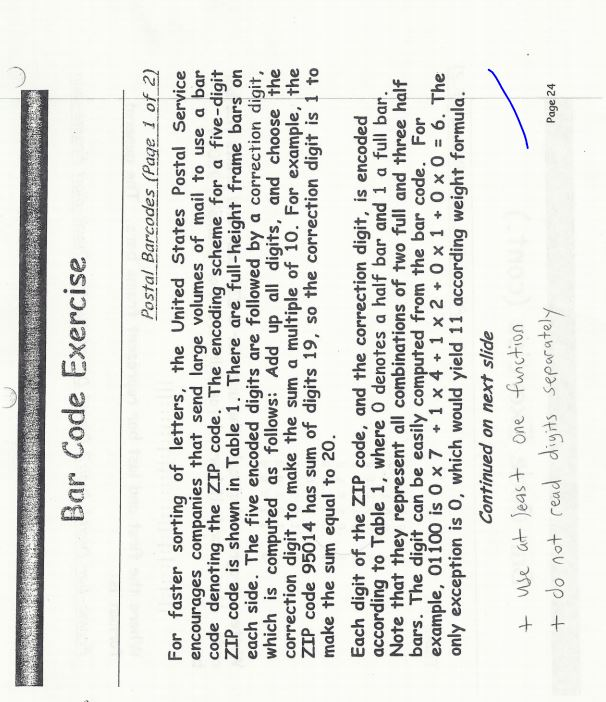 Solved Bar Code Exercise Postal Barcodes (Page 1 of 2 For | Chegg.com