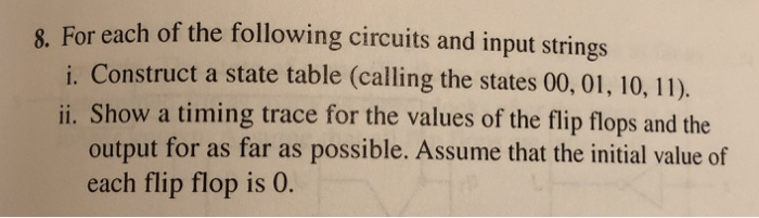 Solved For each of the following circuits and input strings | Chegg.com