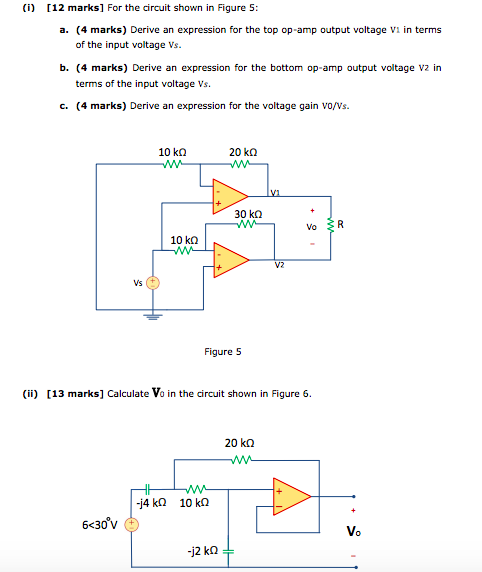 Solved [12 marks] For the circuit shown in Figure 5: a. (4 | Chegg.com