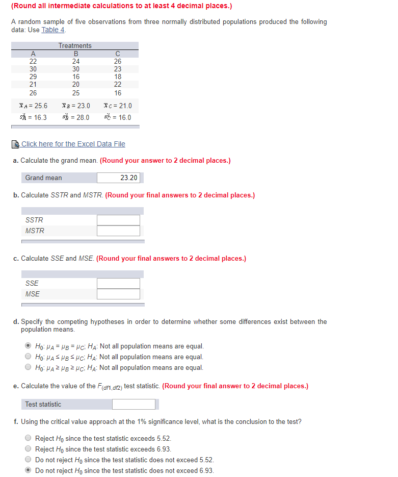 Solved (Round all intermediate calculations to at least 4 | Chegg.com